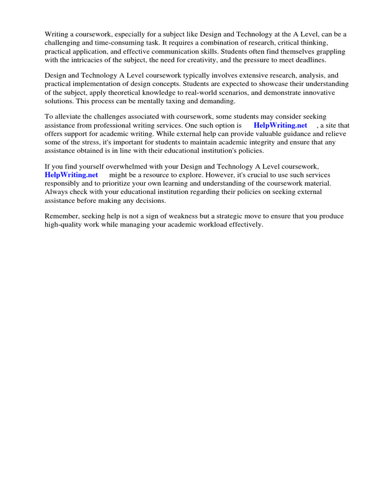 Design and Technology A Level Coursework | PDF | Brand | Essays