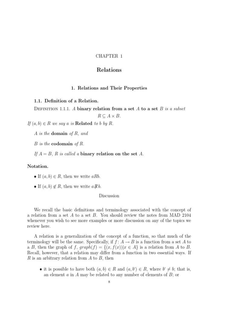 s1 1relintro | PDF | Function (Mathematics) | Matrix (Mathematics)