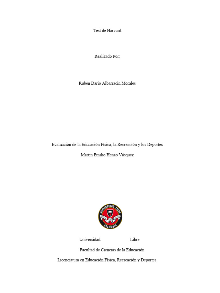 Test de Harvard Ruben | PDF