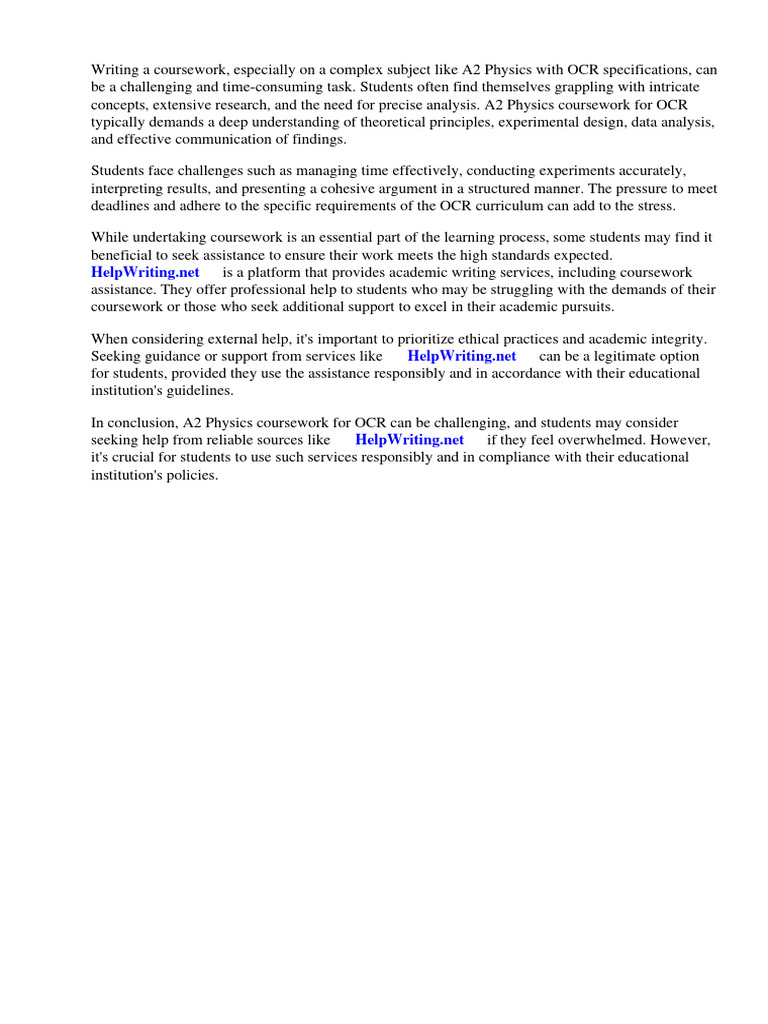 A2 Physics Coursework Ocr | PDF | Facebook | Linked In