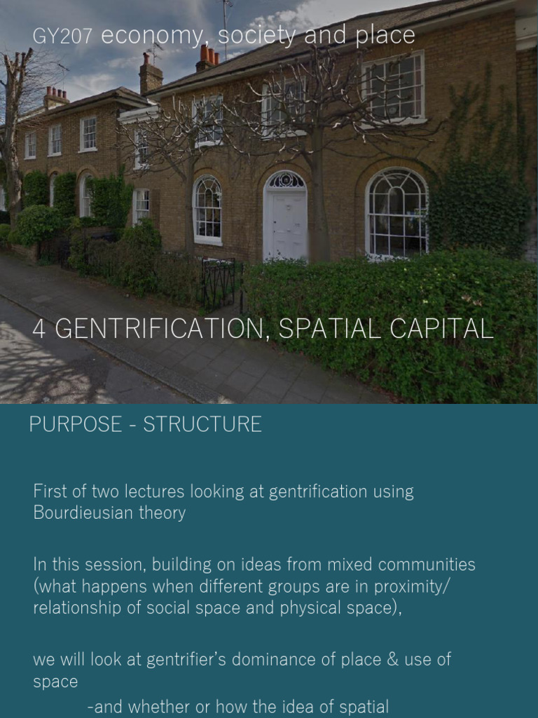 05 Gentrification, Spatial Capital 2023 24 | PDF