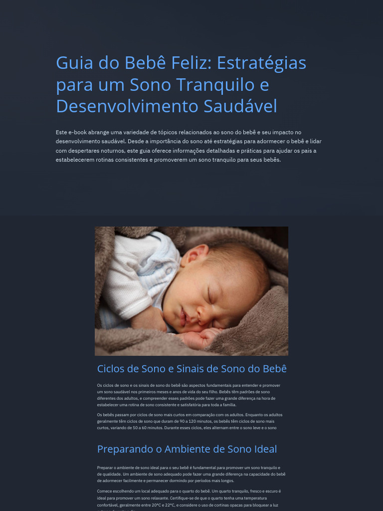 Guia Do Bebe Feliz Estrategias para Um Sono Tranquilo e Desenvolvimento ...
