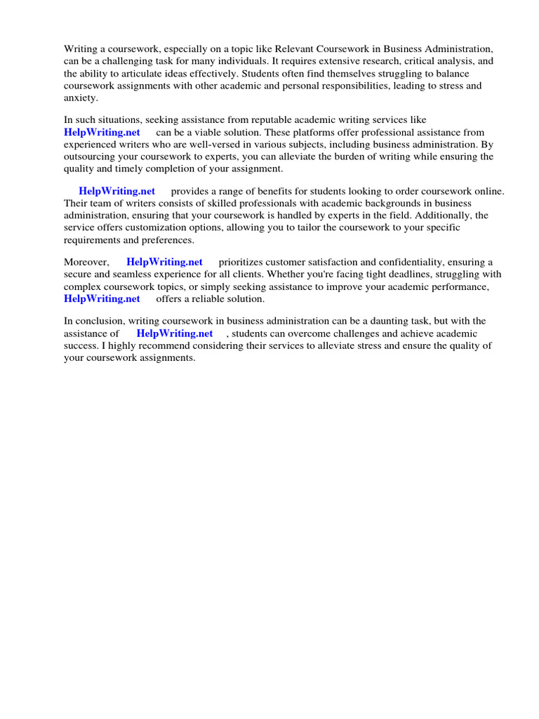 Business Administration Coursework Aid | PDF | Leadership | Academic Degree