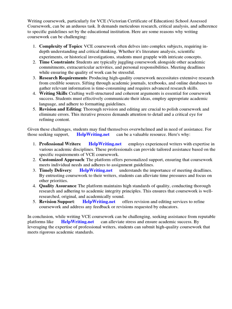 Vce School Assessed Coursework | PDF | Critical Thinking | Curriculum