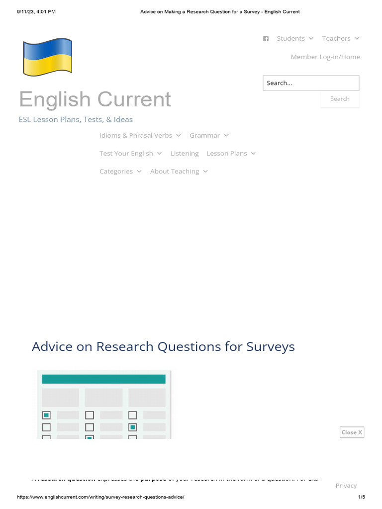 Crafting Effective Survey Research Questions | PDF | English Language ...