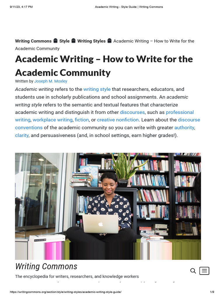 Academic Writing - Style Guide - Writing Commons | Download Free PDF ...