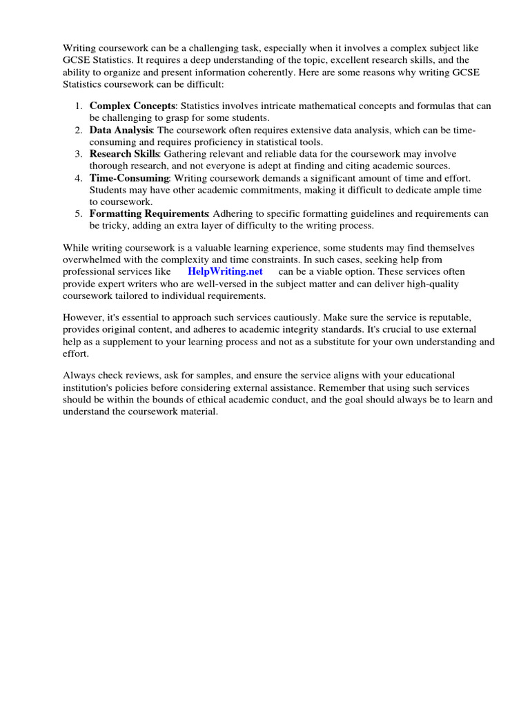 Gcse Statistics Coursework Template Pdf Statistics Sampling Statistics