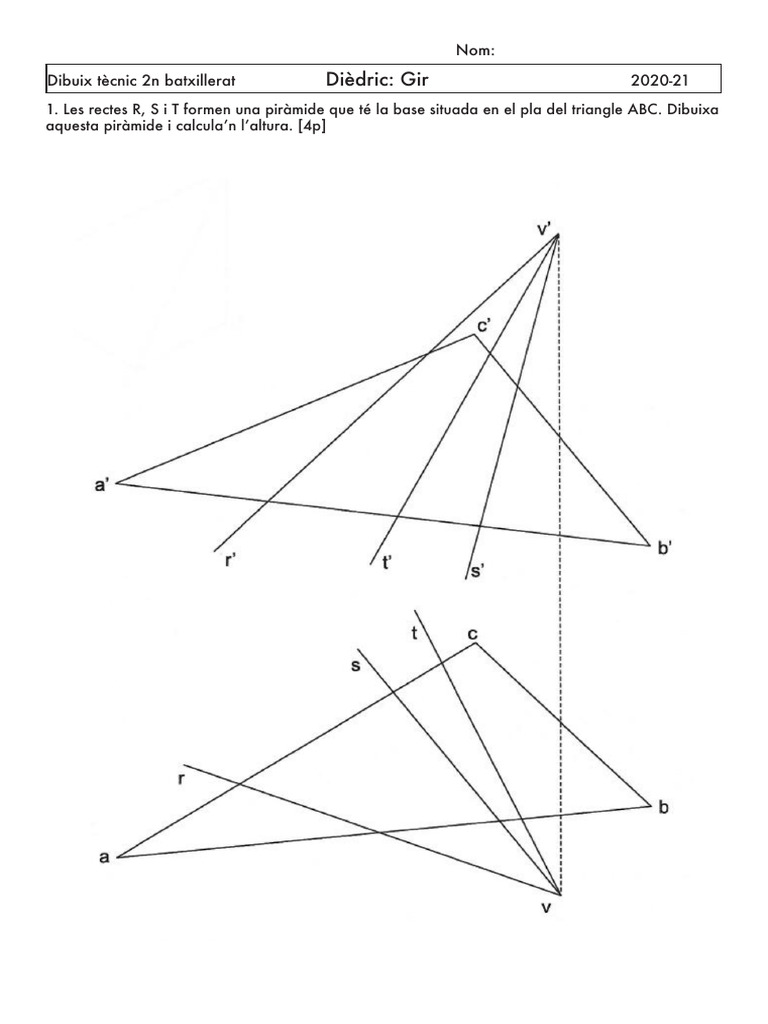 Dièdric: Gir: Nom: Dibuix Tècnic 2n Batxillerat 2020-21 | PDF