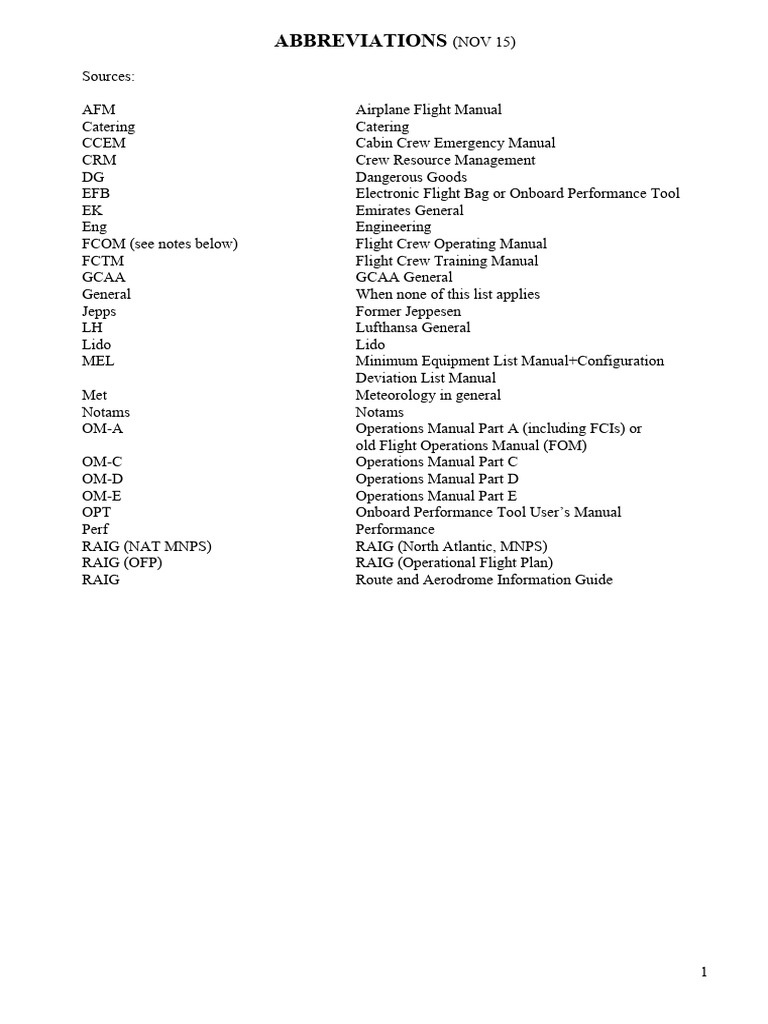 Boeing Abbreviations | PDF