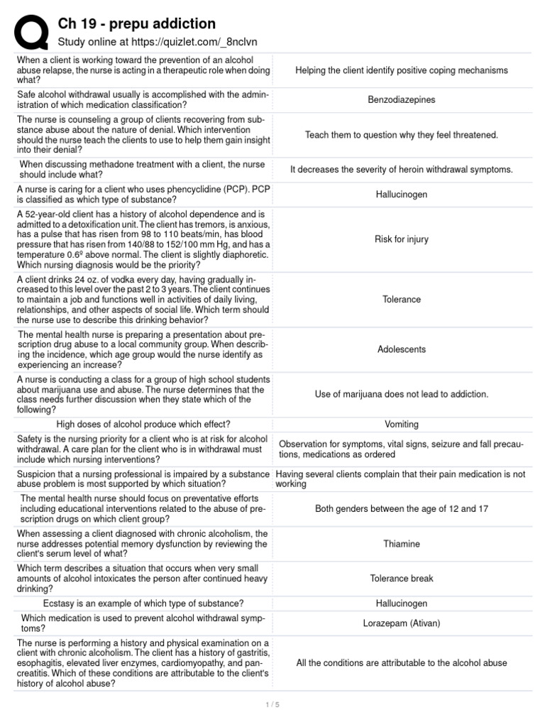 Chapter 19 Addiction | PDF | Alcoholism | Substance Abuse