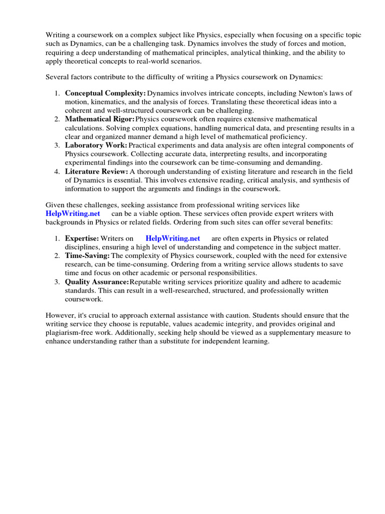Physics Coursework Dynamics | PDF | Force | Momentum