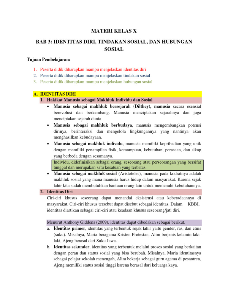 MATERI KELAS X BAB 3 Fix | PDF