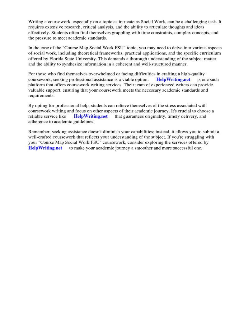 Course Map Social Work Fsu | PDF | Facebook | Privacy