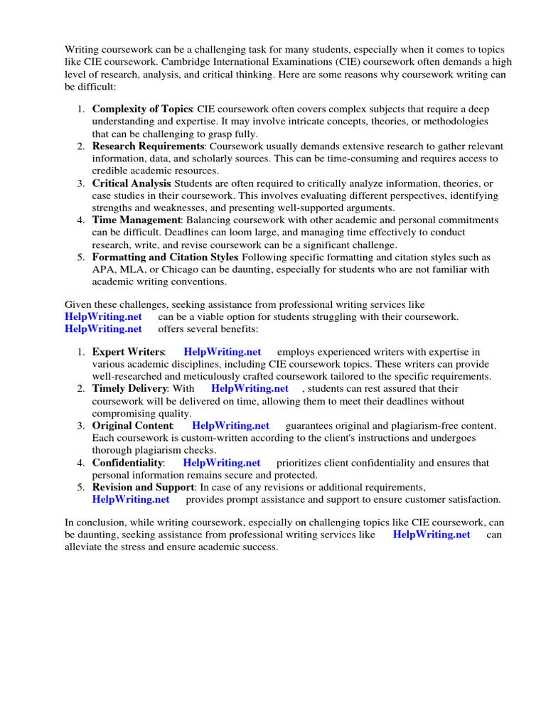 Cie Coursework | PDF