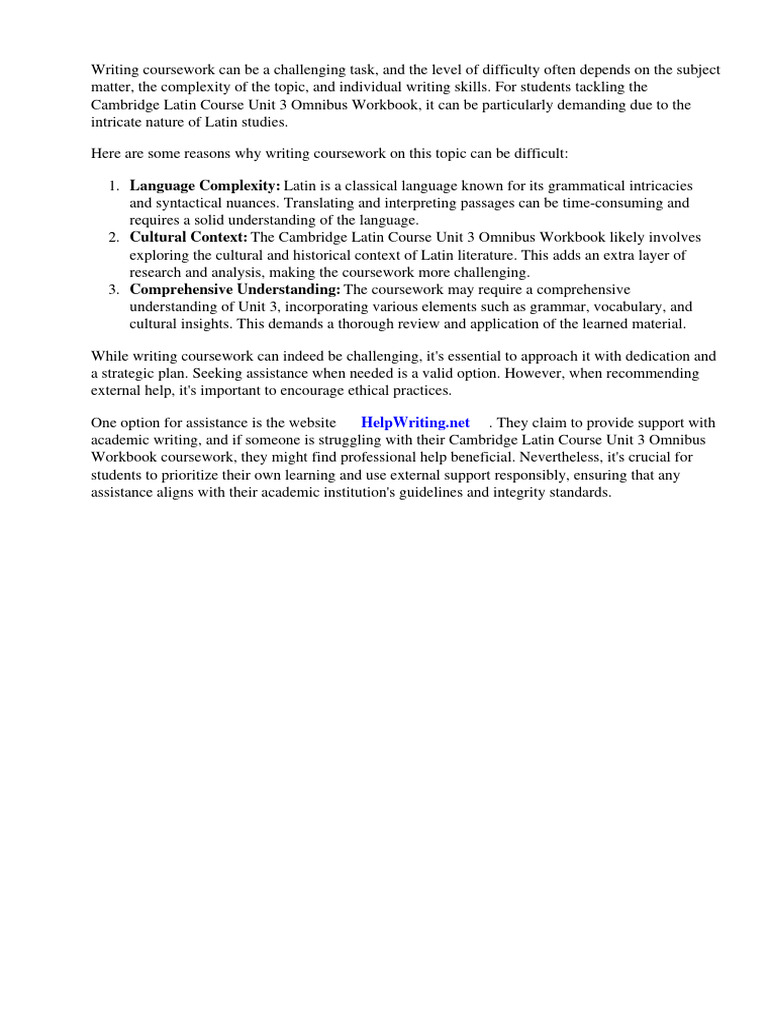 Cambridge Latin Course Unit 3 Omnibus Workbook | PDF | Latin | Reading ...