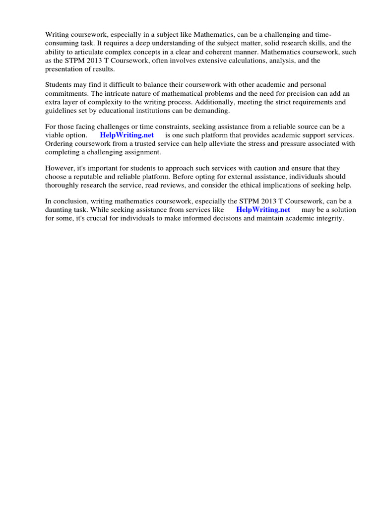 Mathematics T Coursework STPM 2013 | PDF | Mathematics | Structural ...