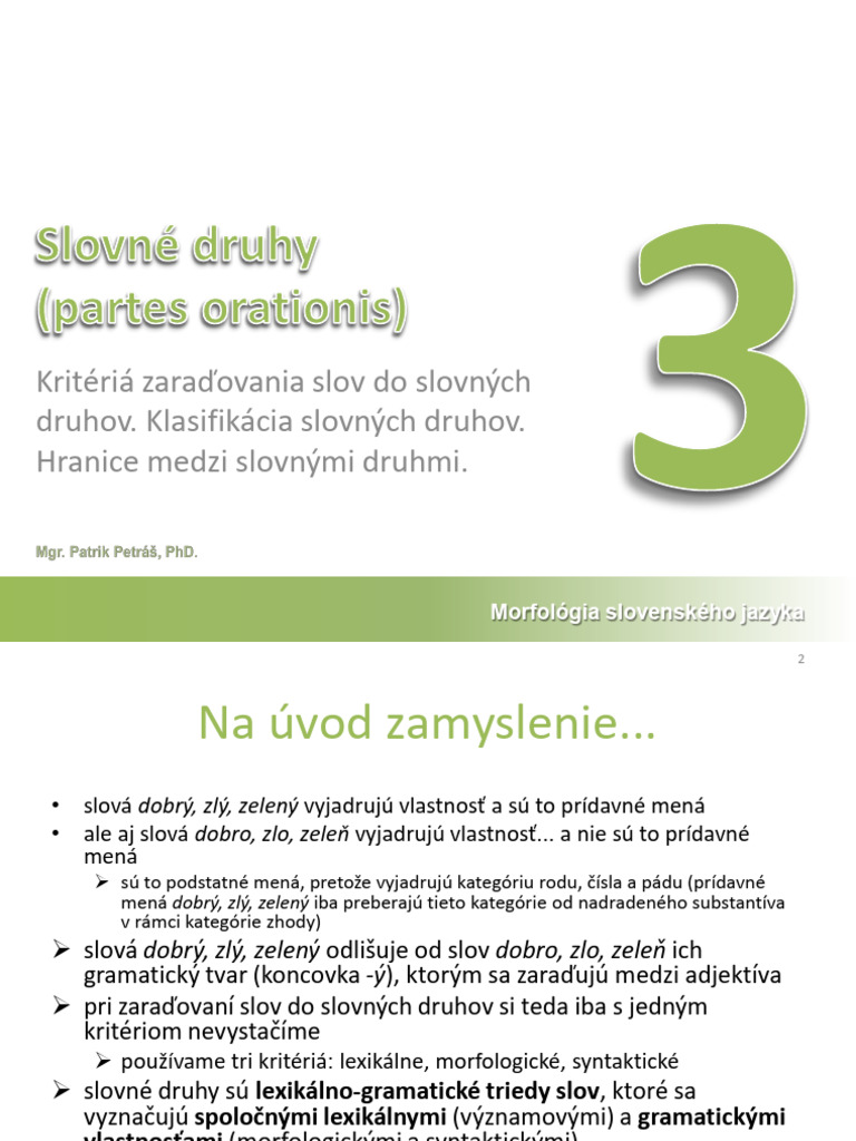3 - Slovné Druhy | PDF