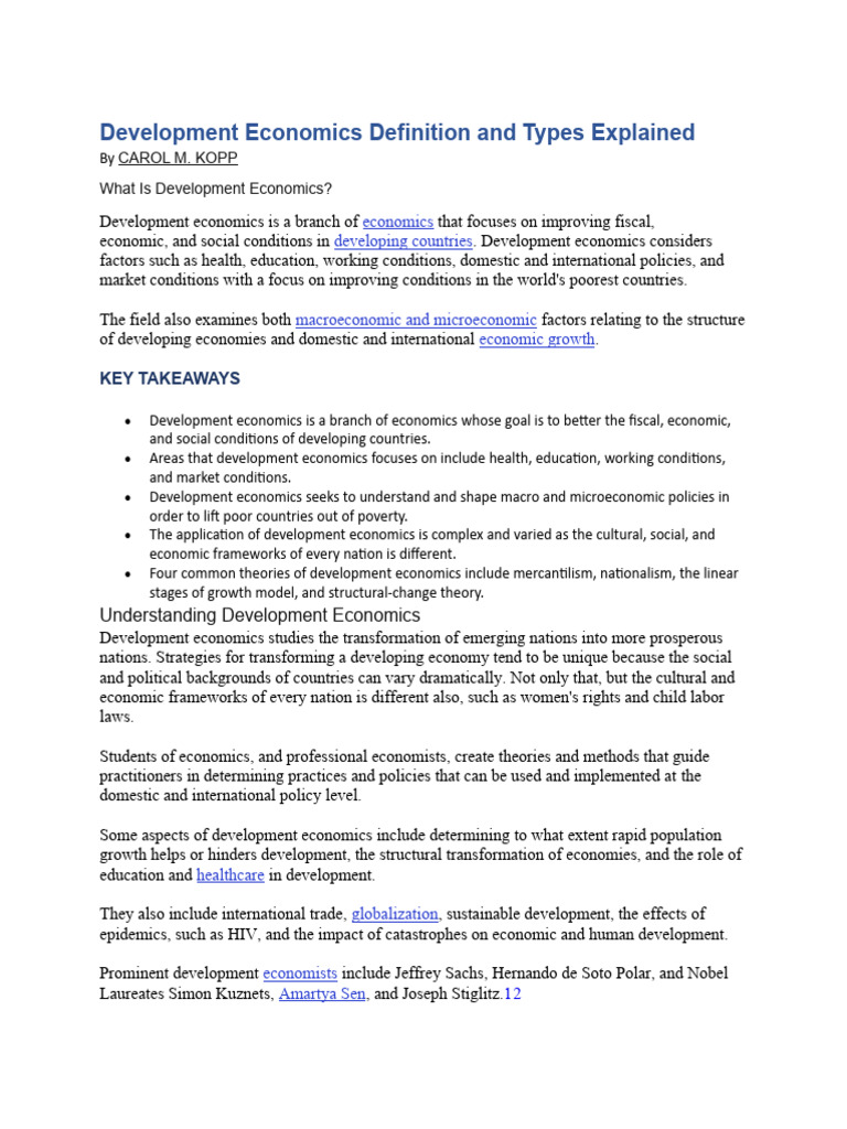 Development Economics | PDF | Macroeconomics | Microeconomics
