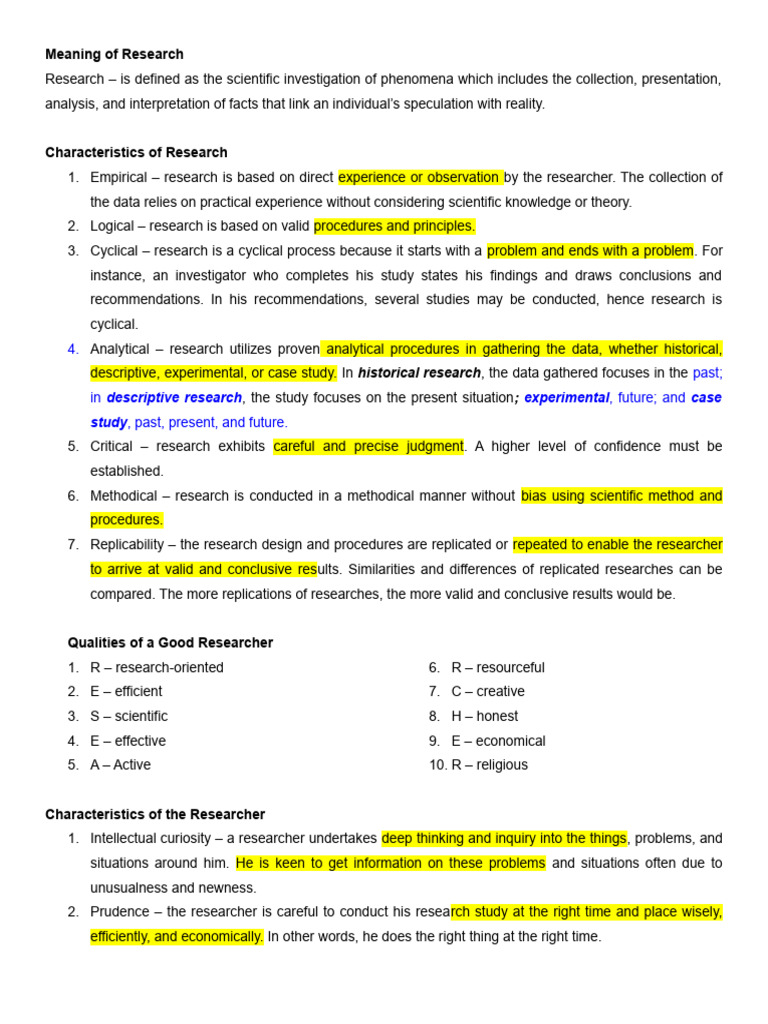 Advanced Research Handouts | PDF | Scientific Method | Variable (Mathematics)