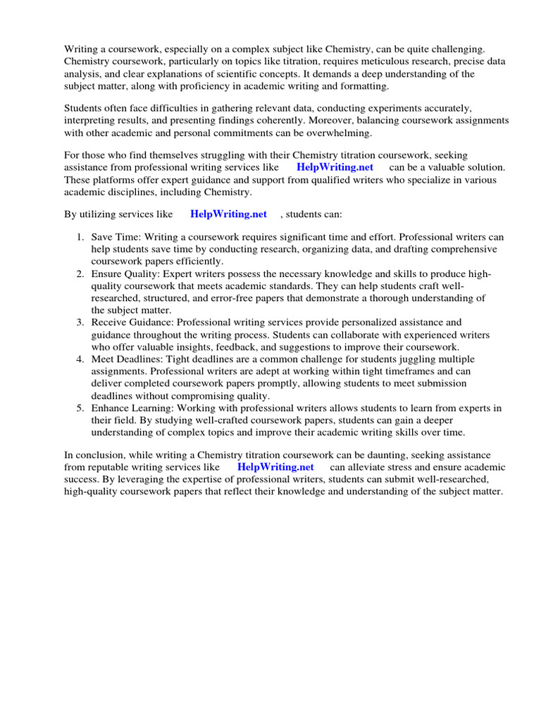 Chemistry Titration Coursework | PDF | Titration | Chemistry