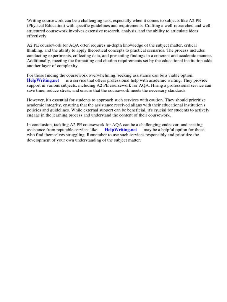 A2 Pe Coursework Aqa | Download Free PDF | Facebook | Linked In A2 Pe Coursework Aqa | Download Free PDF | Facebook | Linked In