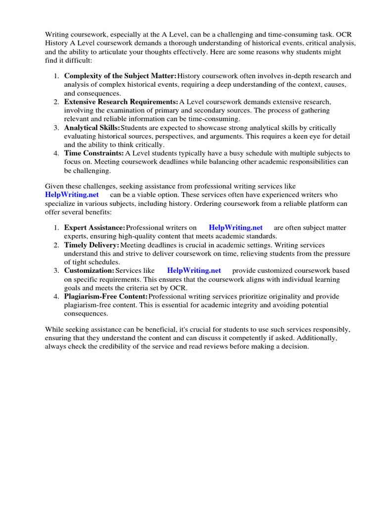 Ocr History A Level Coursework Deadlines | PDF | Critical Thinking Ocr History A Level Coursework Deadlines | PDF | Critical Thinking