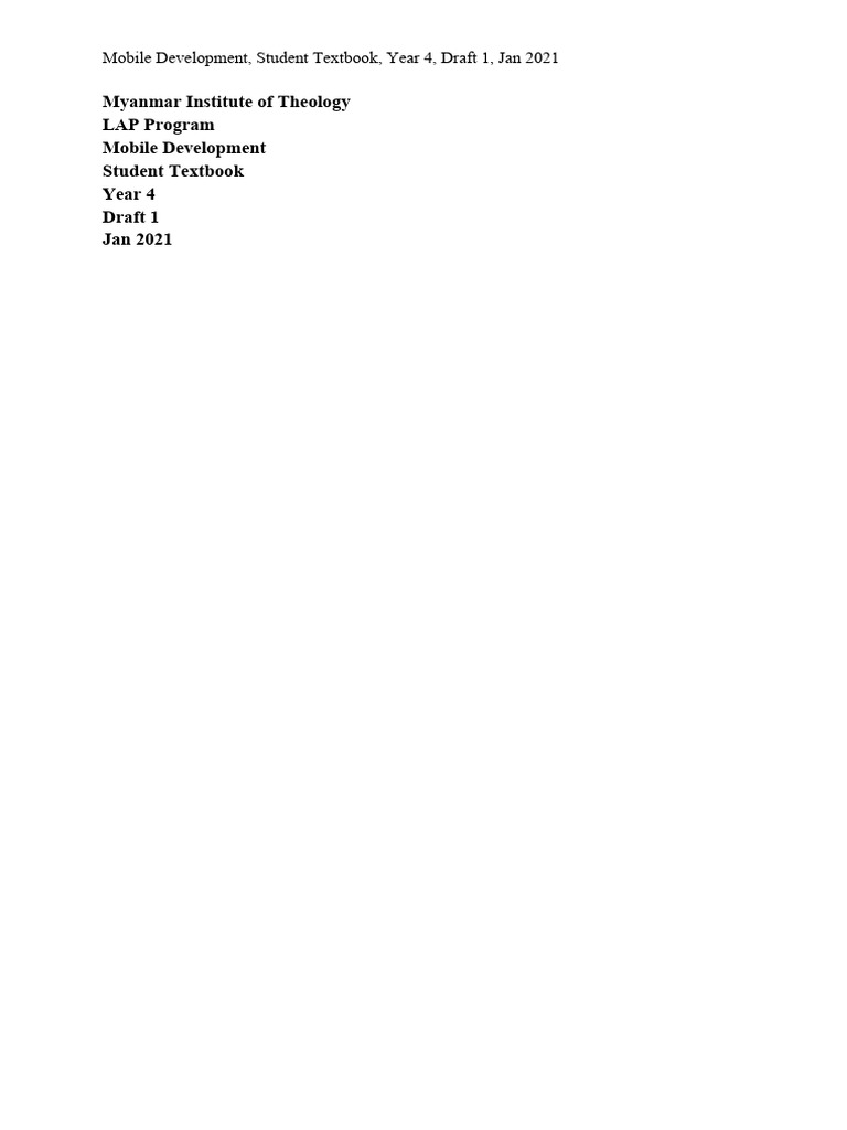 Mobile Development Textbook For Year 4 Pdf Mobile App User Experience