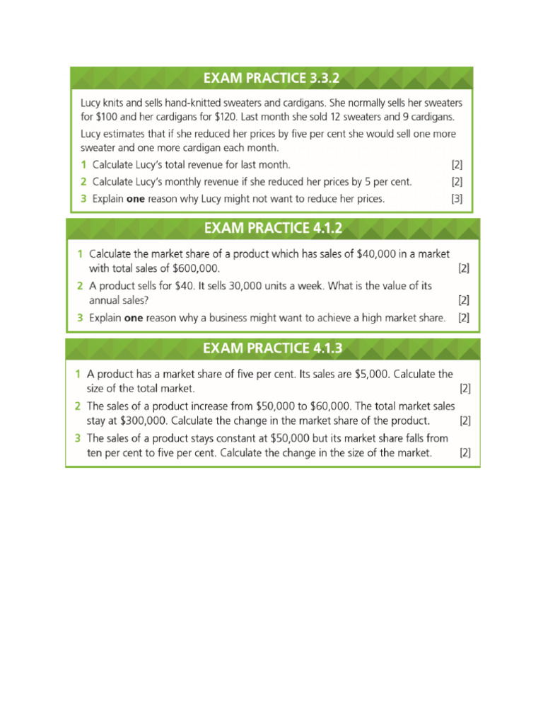 BM G11 Class Practice Question Term 2 2023 | PDF