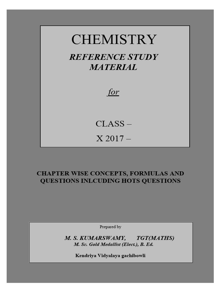 Class X Chemistry Reference Material | PDF | Chemical Reactions | Chlorine