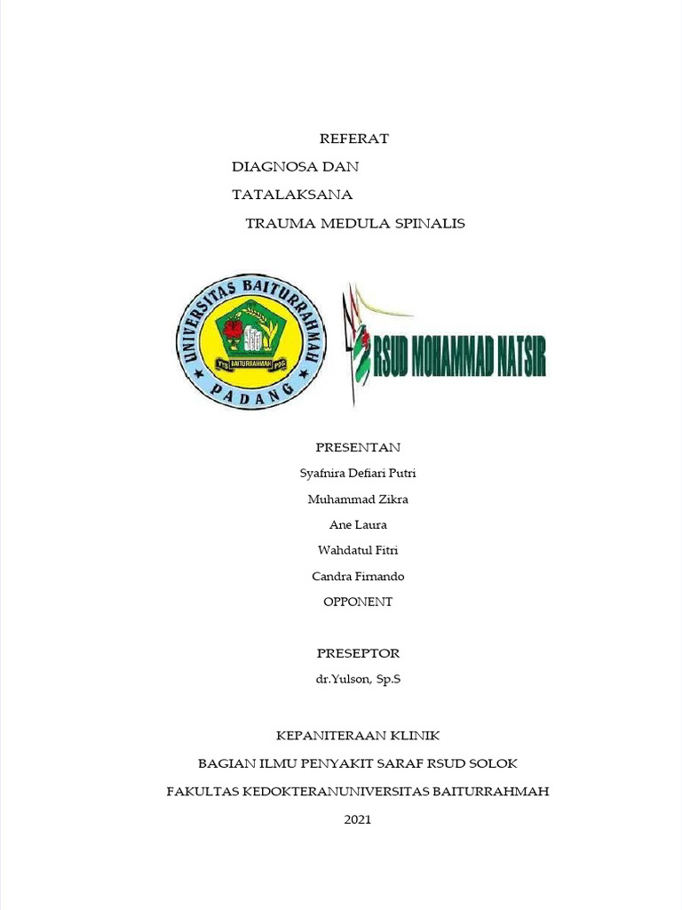 Trauma Medula Spinalis | PDF