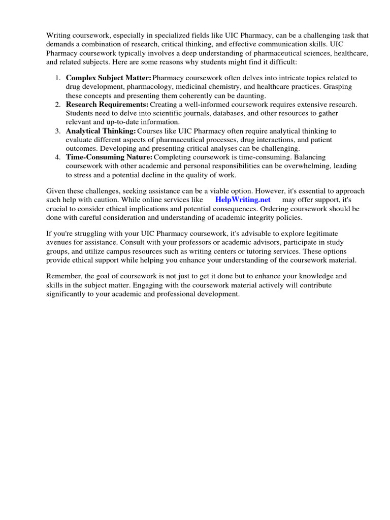 Uic Pharmacy Coursework | PDF | Pharmacy | Social Media