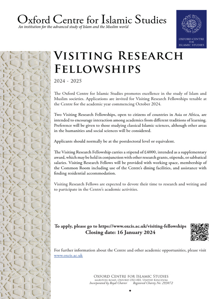 Visiting Research Fellowships Poster 2024 | PDF