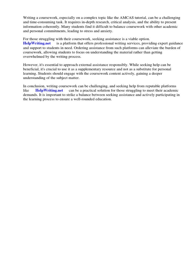 Coursework Amcas Tutorial | PDF | Medical School | Leadership