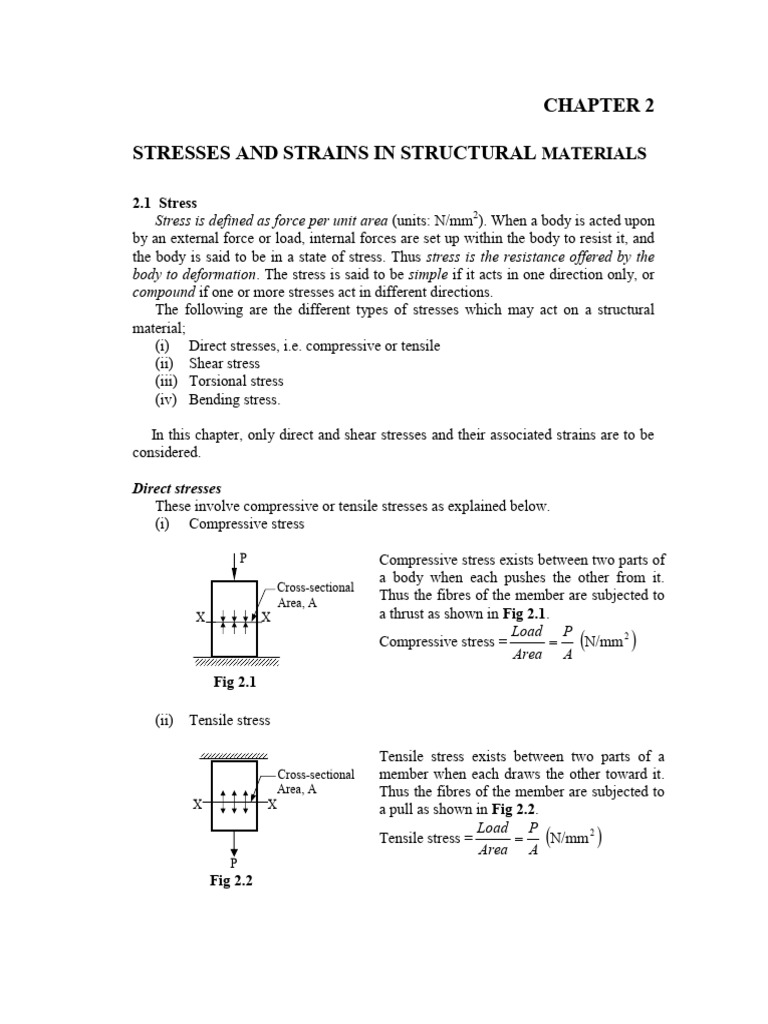 2a - Stresses and Strains-2022 PDF | PDF | Stress (Mechanics) | Yield (Engineering)