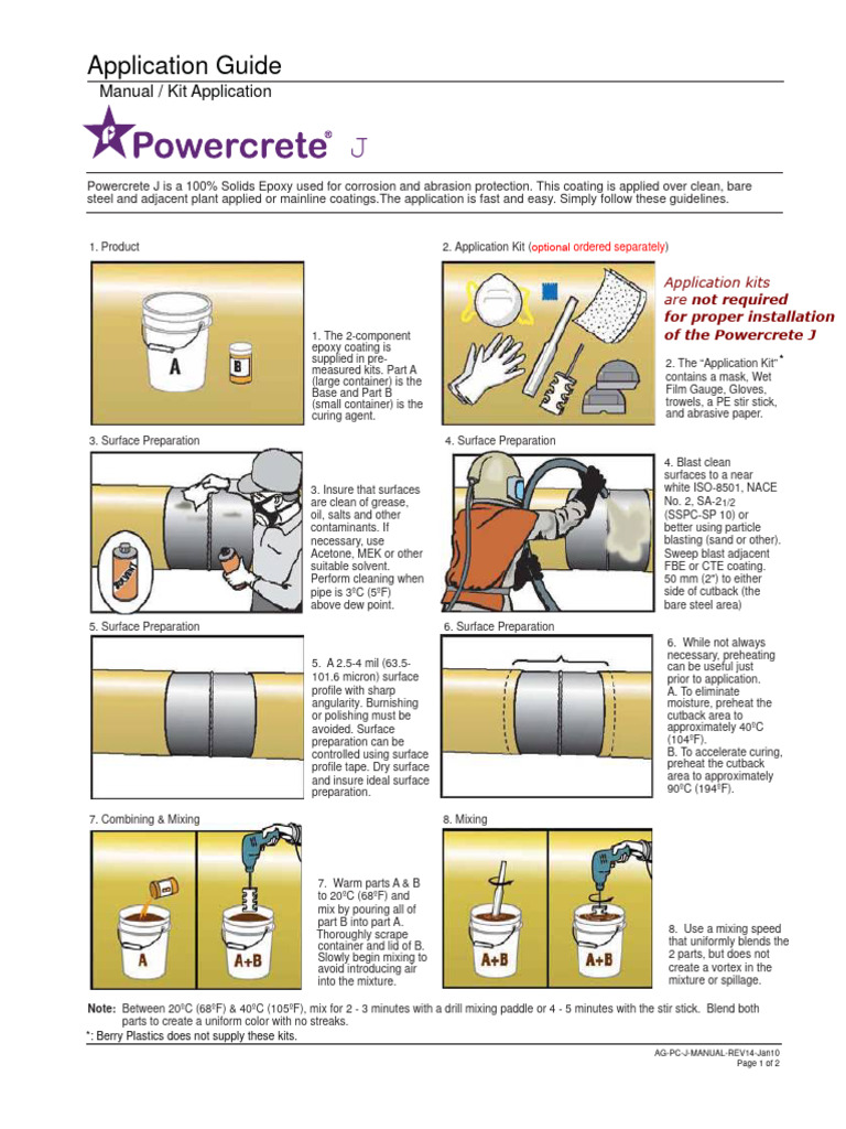 Powercrete J Application Guidelines | PDF | Epoxy | Plastic
