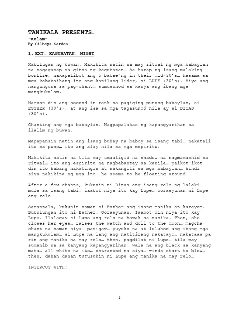 Kulam Script Draft 1 | PDF