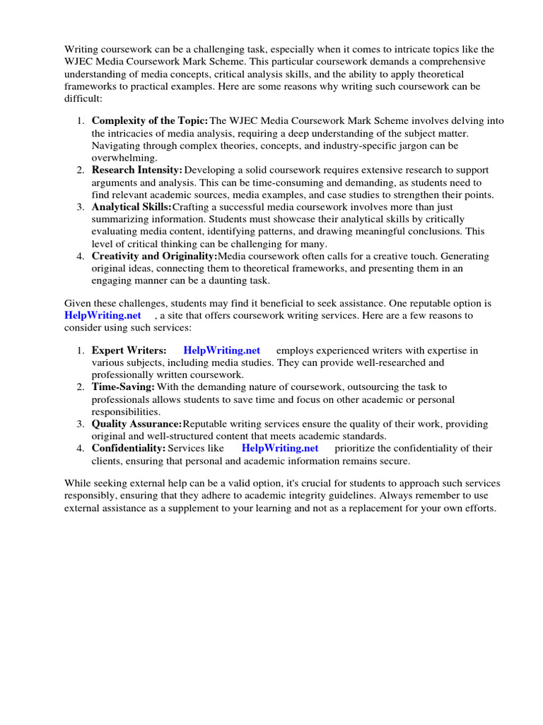 Wjec Media Coursework Mark Scheme | PDF | Critical Thinking | Microsoft ...