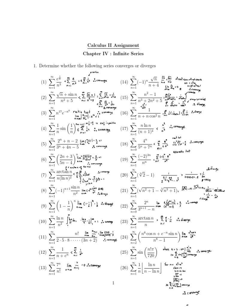 Assignment Calculus II - Chapter IV Kasey | PDF | Sequence | Series ... Assignment Calculus II - Chapter IV Kasey | PDF | Sequence | Series ...