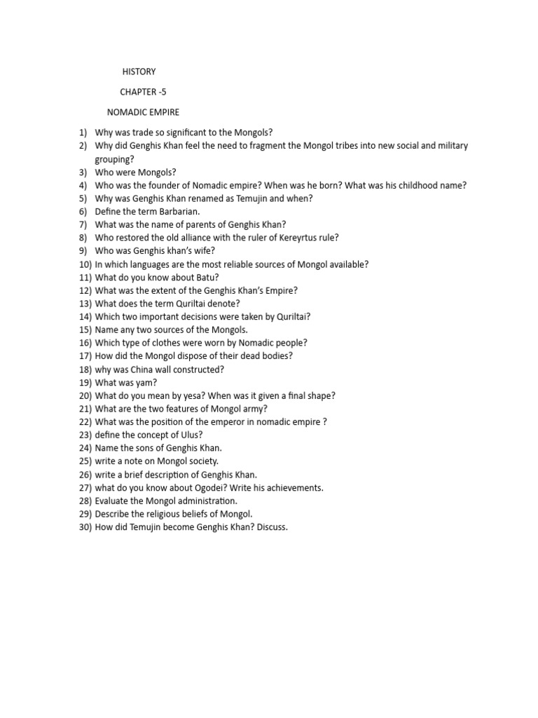 Nomadic Empire Questions | PDF