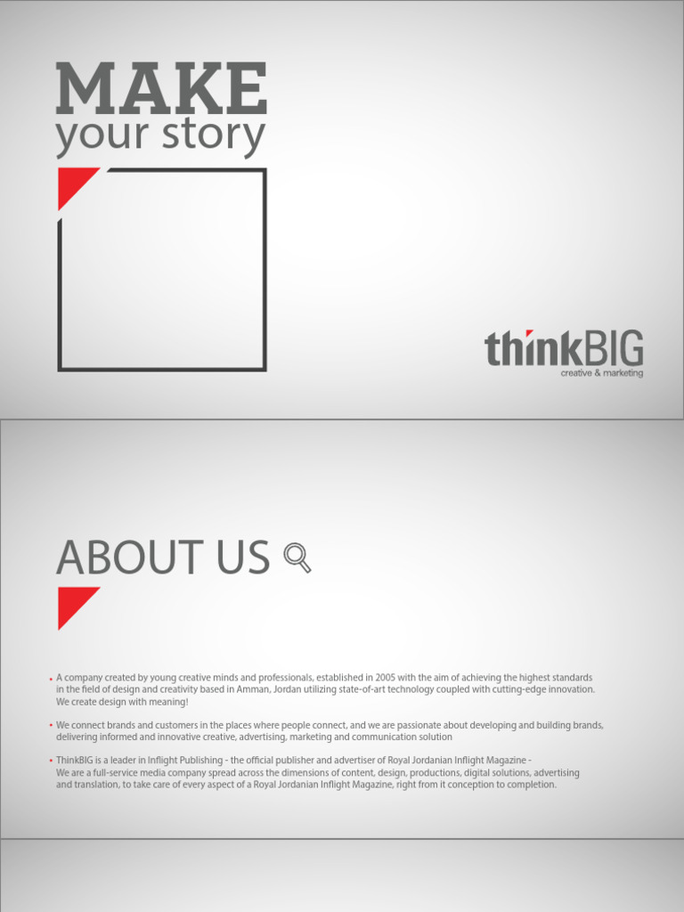 Company Profile. ThinkBIG 2021 - Compressed | PDF | Brand | Advertising