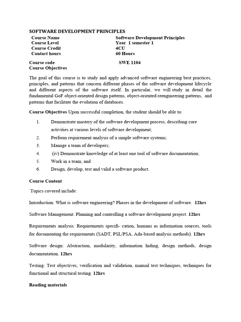 Software Development Principles | PDF