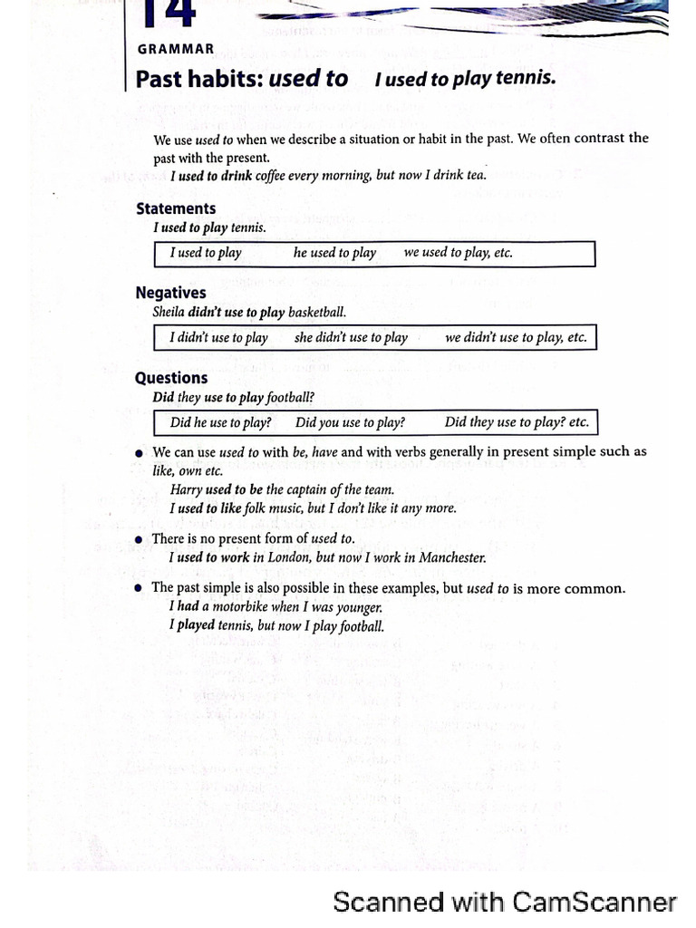 Past Habits Used To | PDF