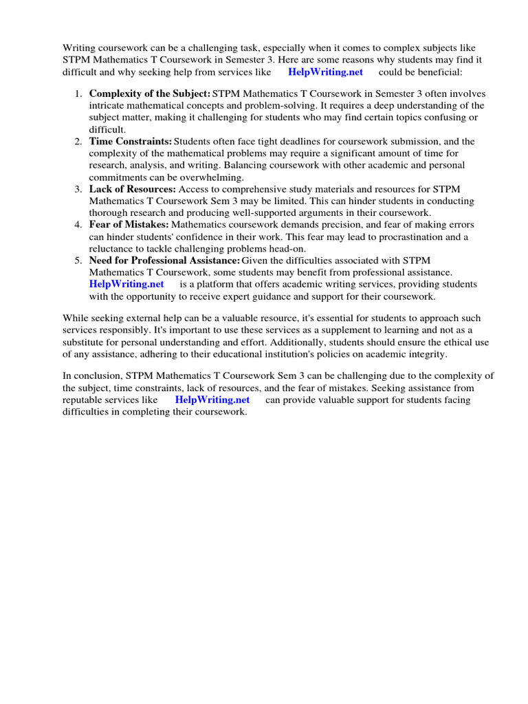 STPM Mathematics T Coursework Sem 3 | PDF | Mathematics | Equations