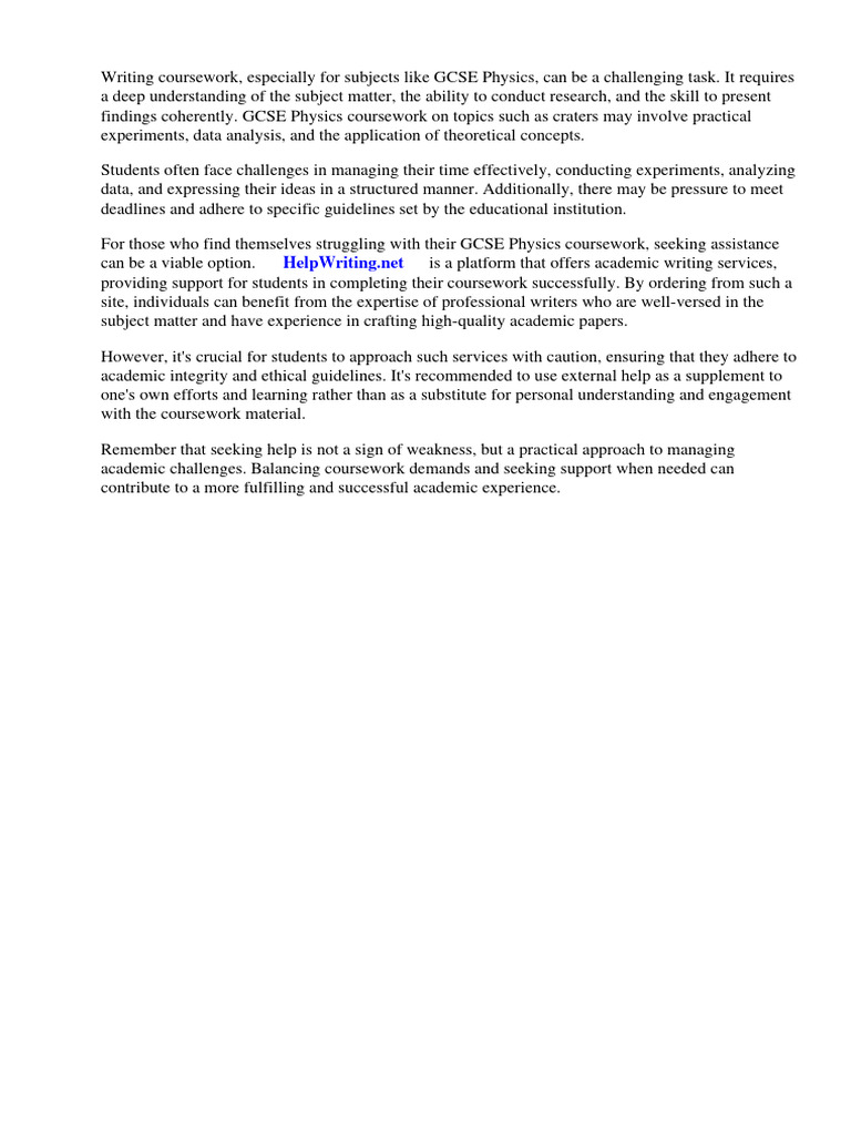 Gcse Physics Coursework Craters | PDF | Potential Energy | Mass