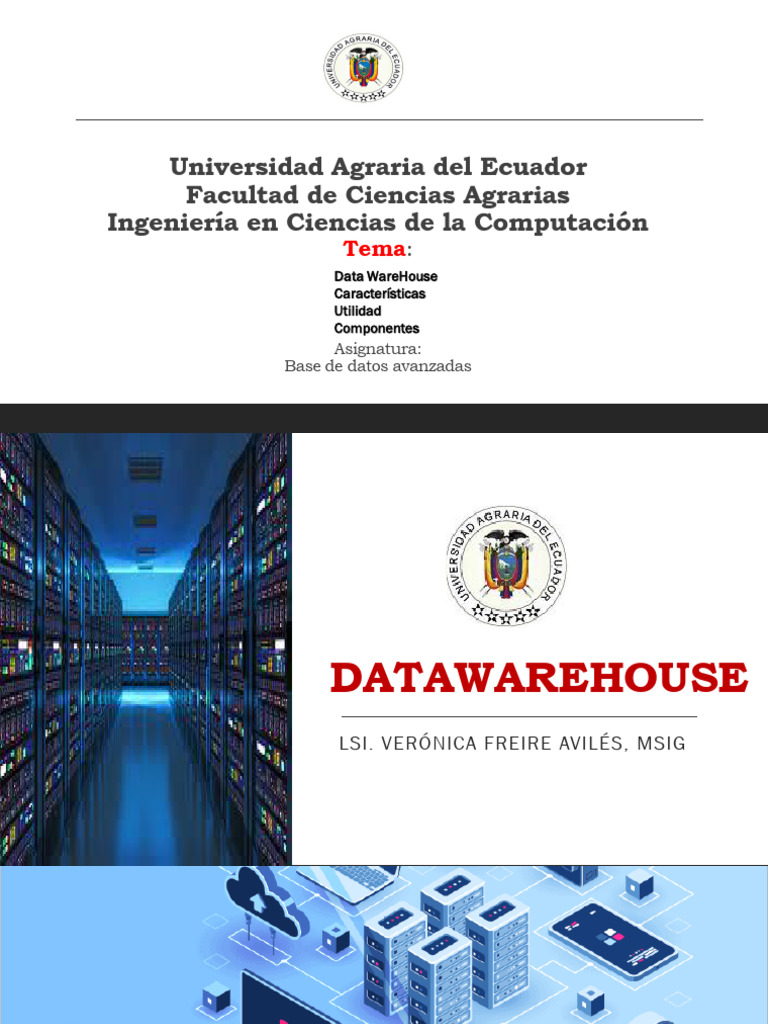 BDA - Clase 2 - Datawarehouse Concepts | PDF | Almacén de datos | Informática