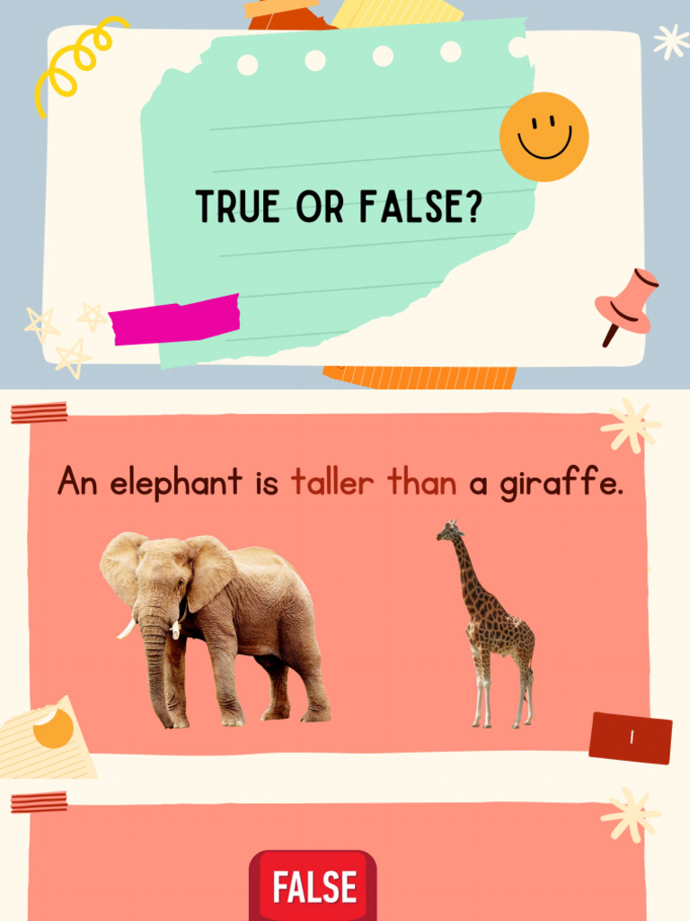 Comparison of Wild Animals - True or False | PDF