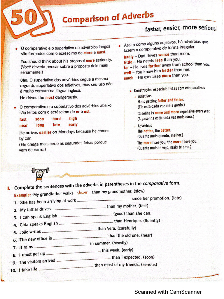 Comparison of Adverbs | PDF