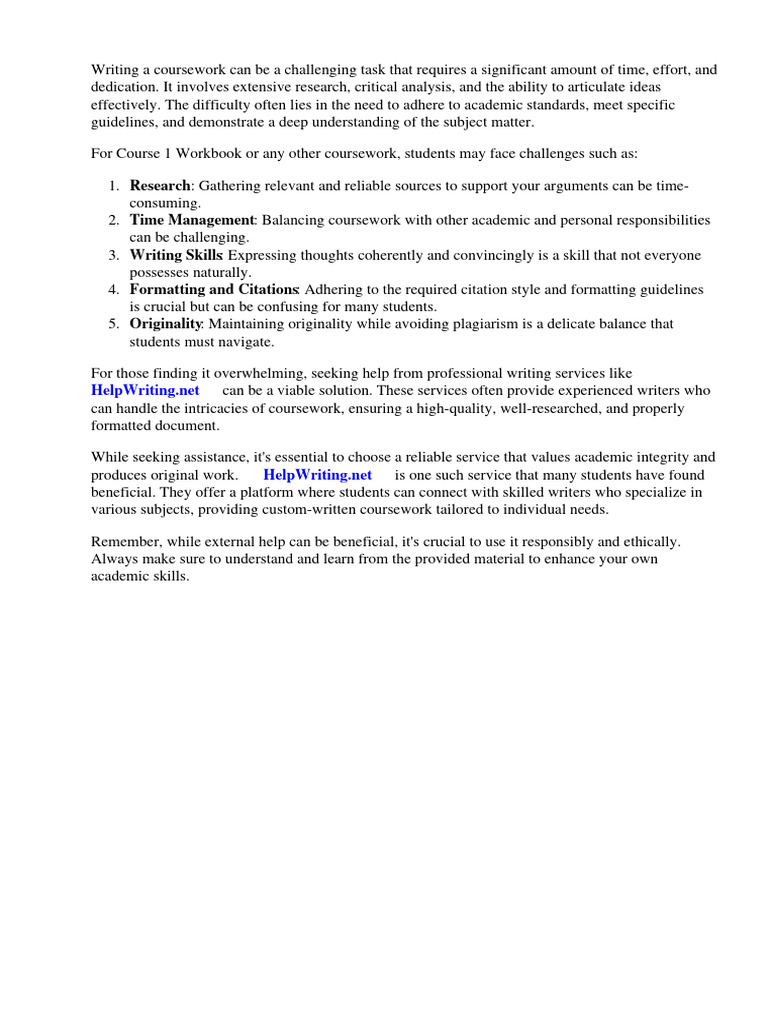 Course 1 Workbook | PDF | Essays | Books Course 1 Workbook | PDF | Essays | Books