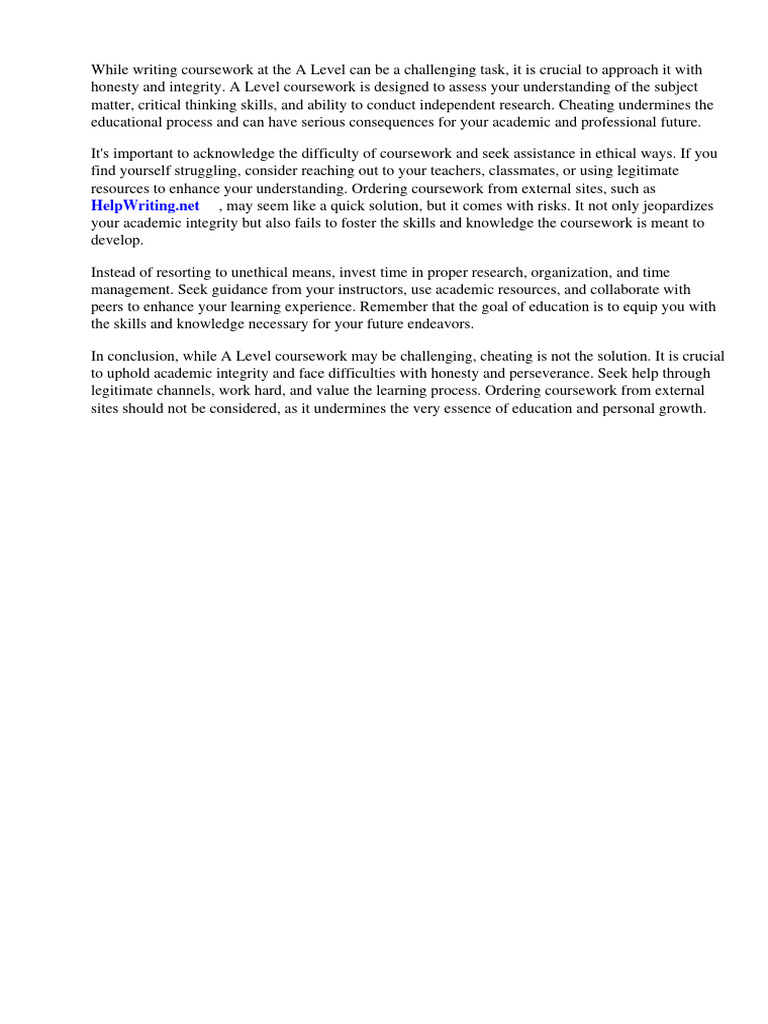 A Level Coursework Cheating | PDF