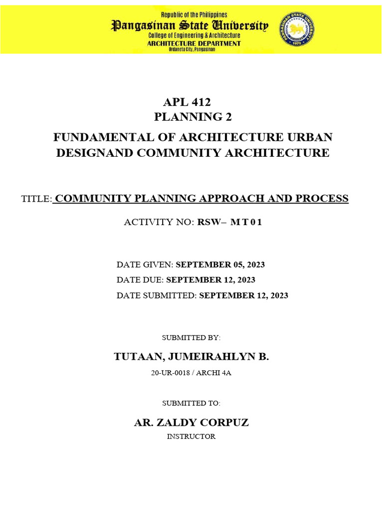 Planning 2 - Tutaan, Jumeirahlyn B - DG | PDF | Manila | Metro Manila